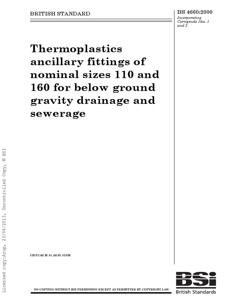 BS4660 | PDF | Pipe (Fluid Conveyance) | Polyvinyl Chloride