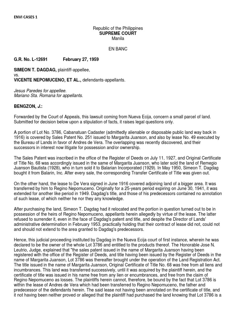 Envi Cases 1 | PDF | Mandamus | Freedom Of Information Laws By Country