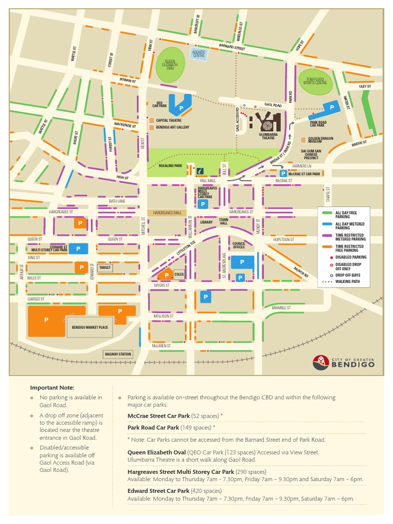 City of Greater Bendigo CBD Car Parking Map | PDF | Transportation ...