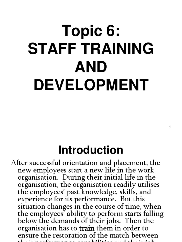 Topic 6 Training and Development | PDF | Learning | Employment