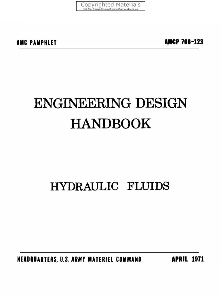 Engineering Design Handbook - Hydraulic Fluids | Download Free PDF ...