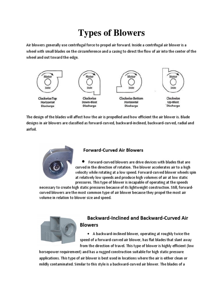 Jenis Blower | PDF | Electromechanical Engineering | Energy Technology