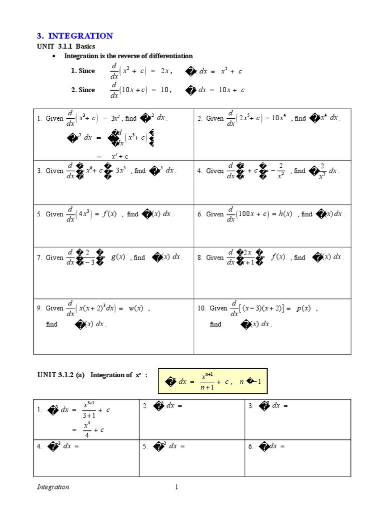 3 Integration | PDF | Integral | Mathematical Relations