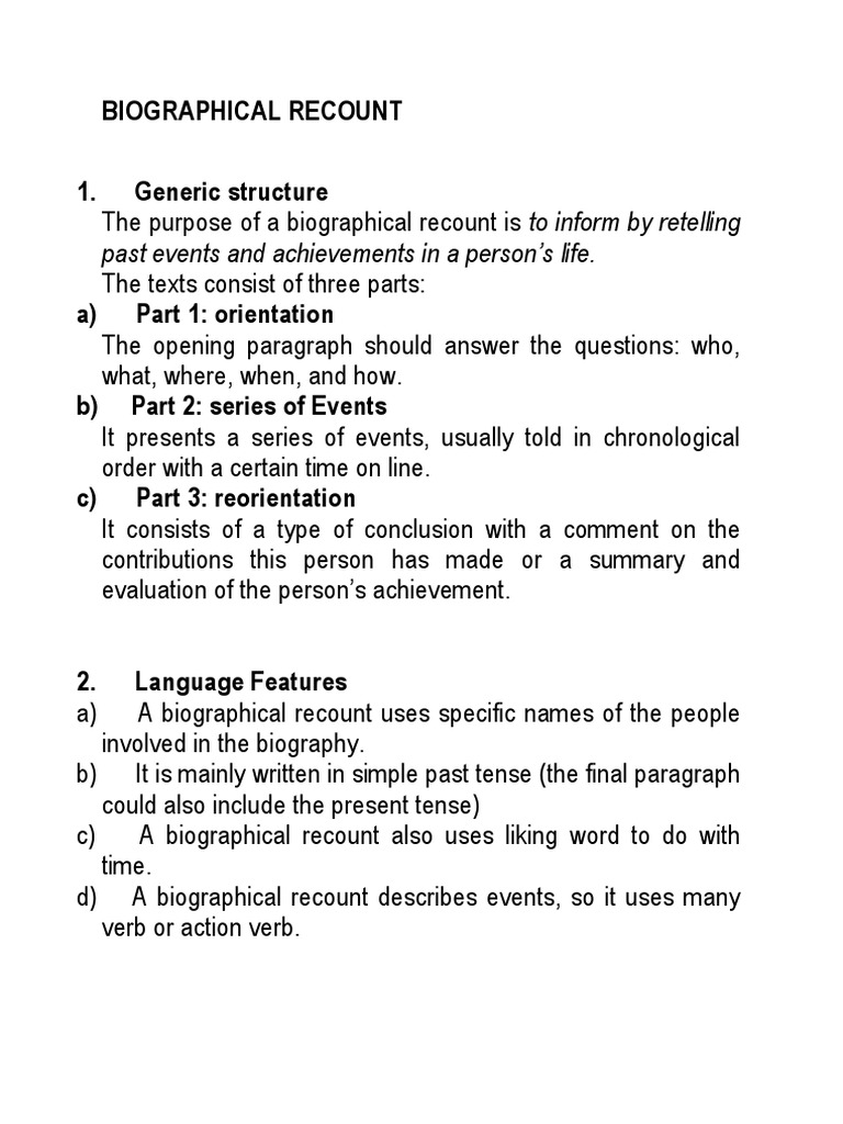 Biographical Recount | PDF