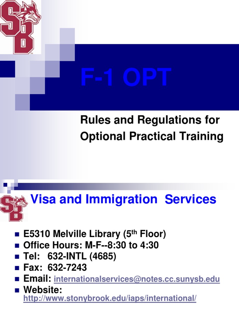 F-1 OPT Employment Guidelines | PDF | H 1 B Visa | Science, Technology ...