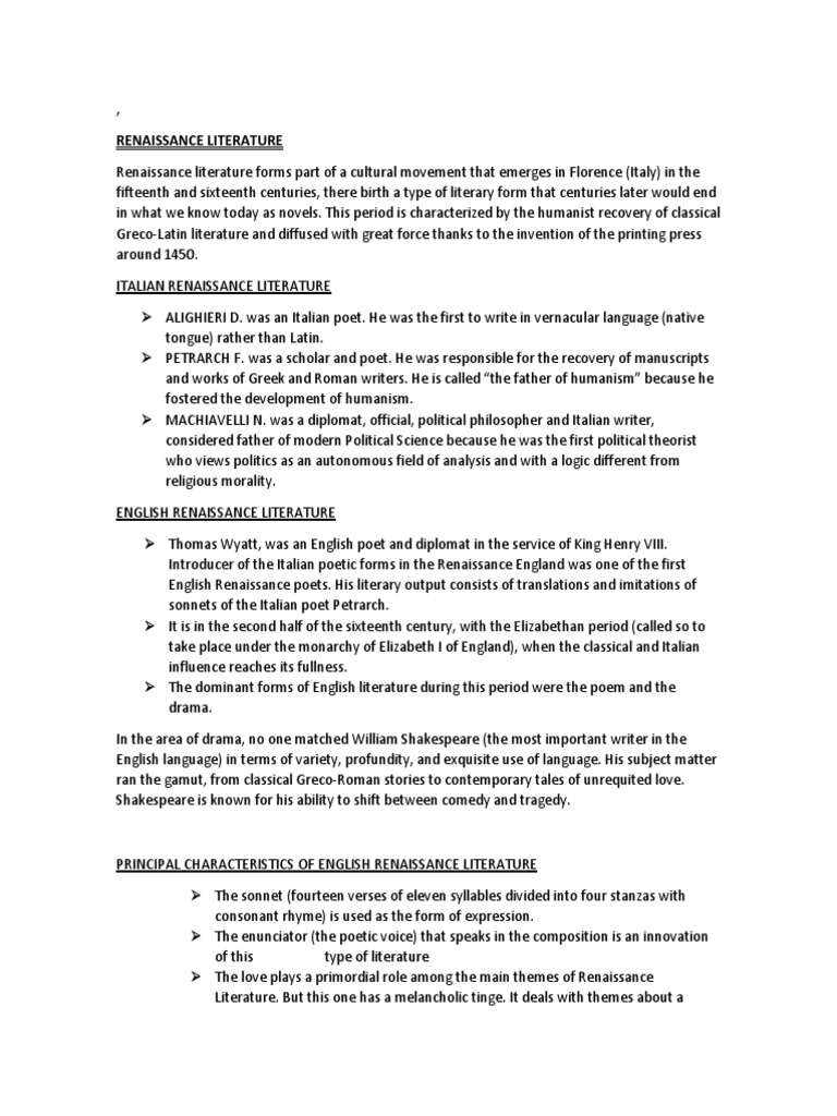 An In-Depth Exploration of Major Works, Authors, and Characteristics of ...