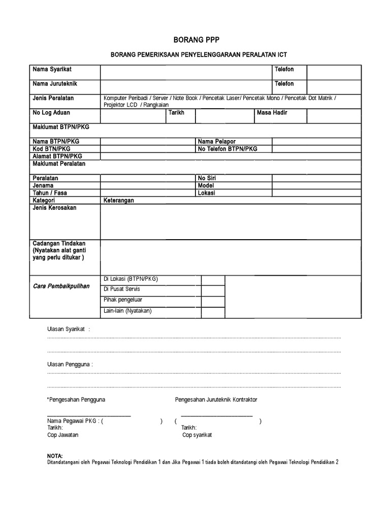 Borang PPP | PDF