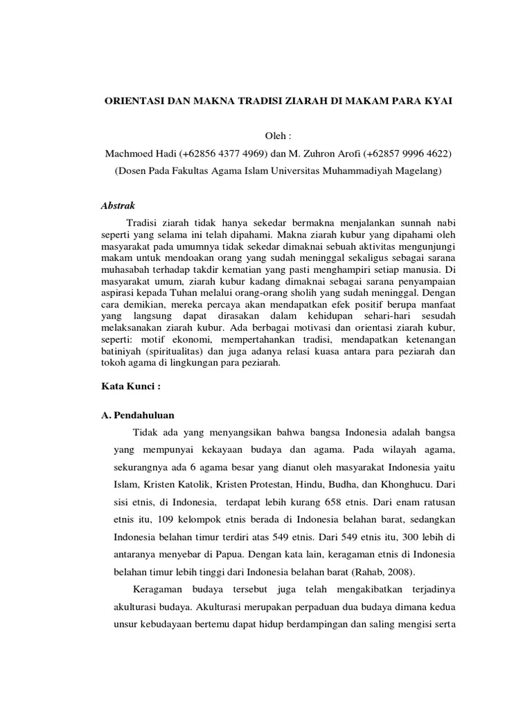 Tradisi Ziarah Makam Kyai | PDF