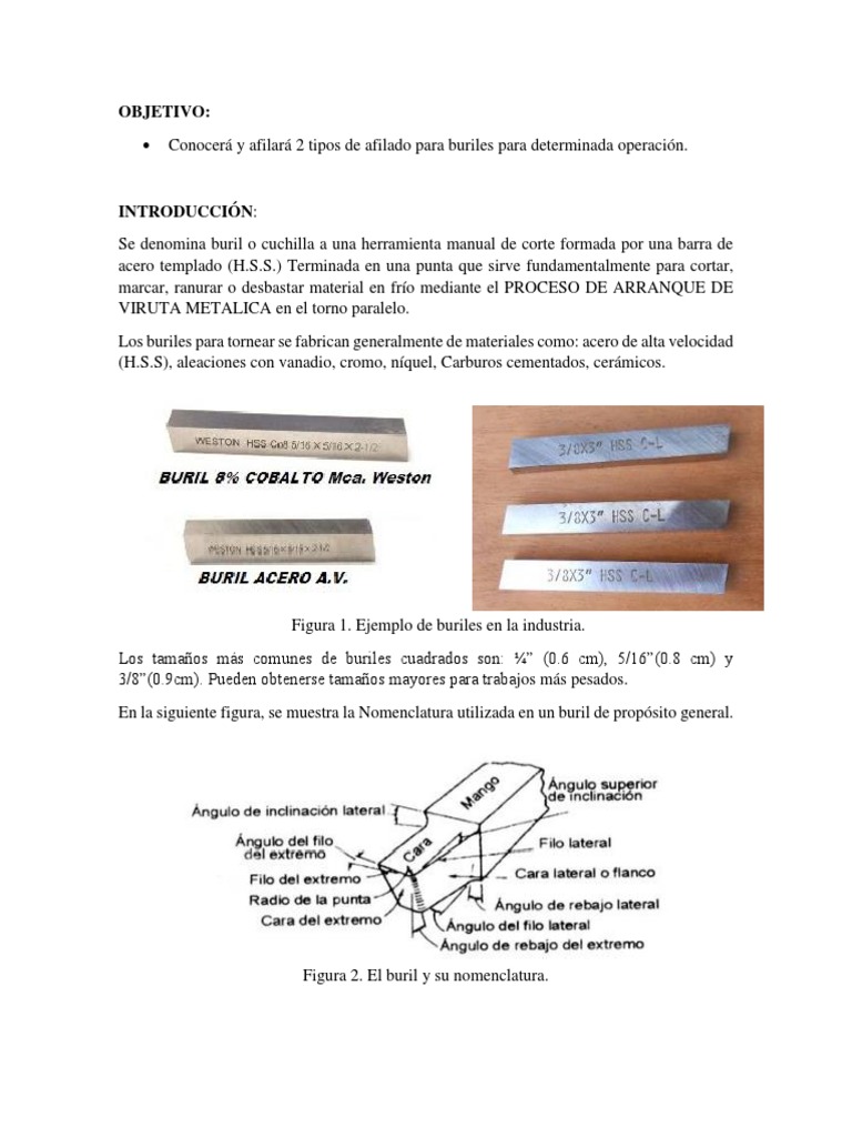 Afilado de Buriles: Técnicas y Tipos | PDF | Herramientas | Acero