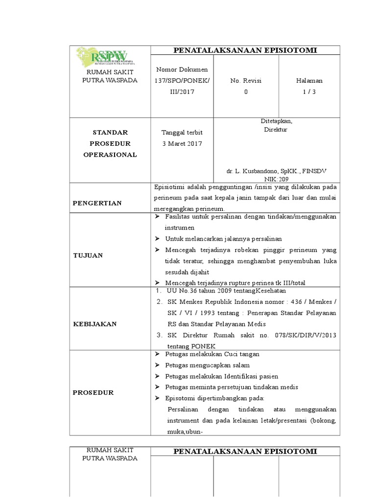 8.sop Episiotomi | PDF