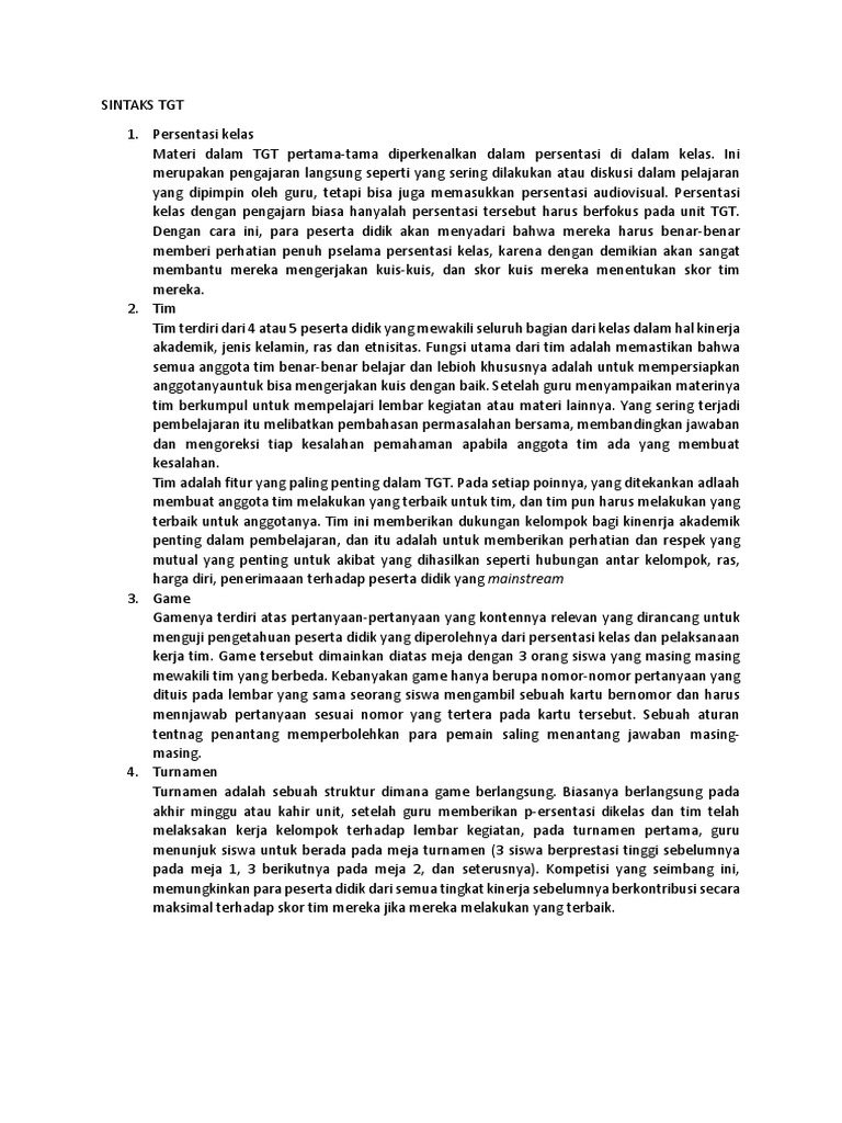 Sintaks TGT | PDF