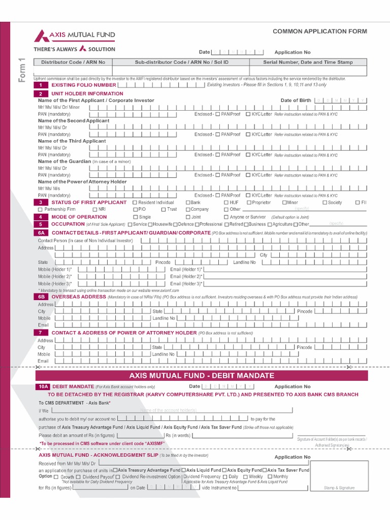 AXIS Common Application Form PDF | PDF