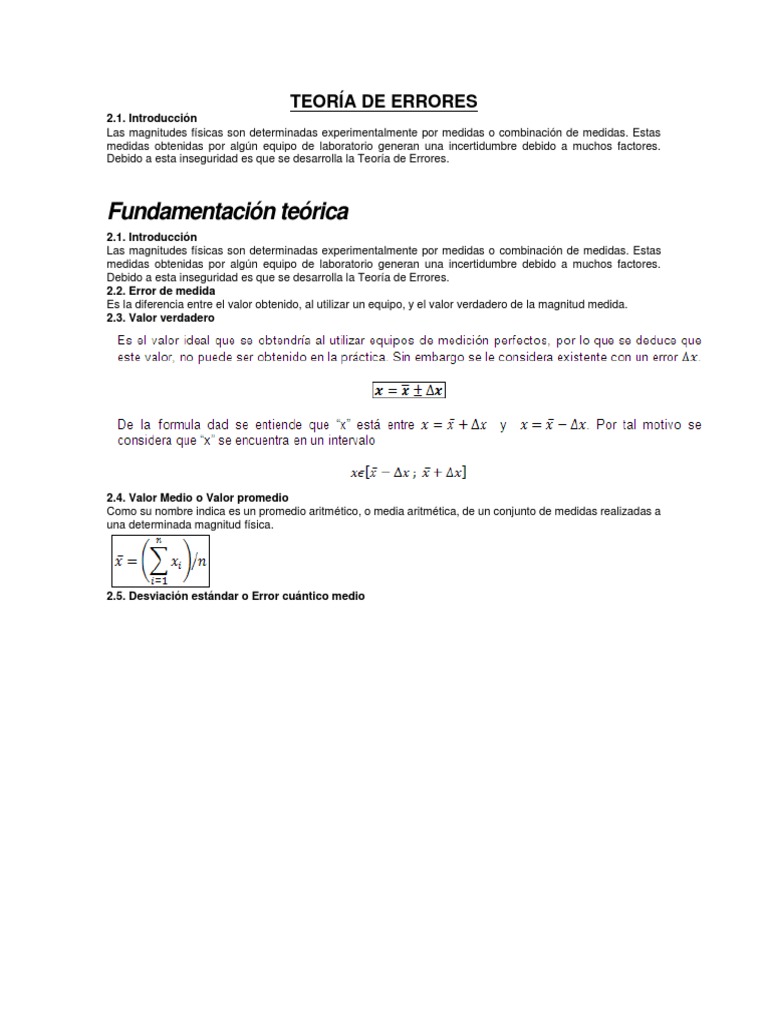 Teoría de Errores | PDF | Medición | Observación científica