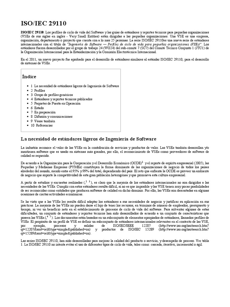 Iso 29110 | PDF | Ingeniería | Software