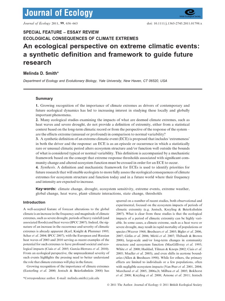 Extreme Climatic Events | PDF | Ecology | Ecosystem