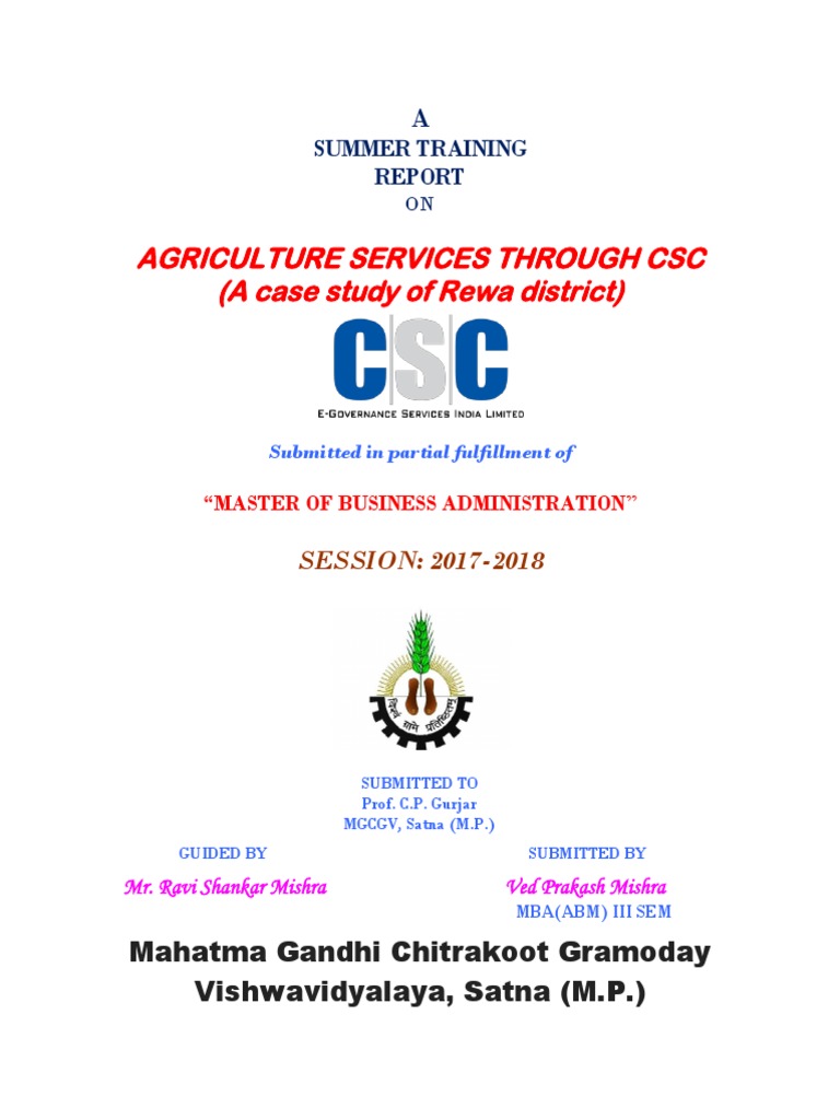 CSC Project On Agriculture Services | PDF | Soil | Agriculture