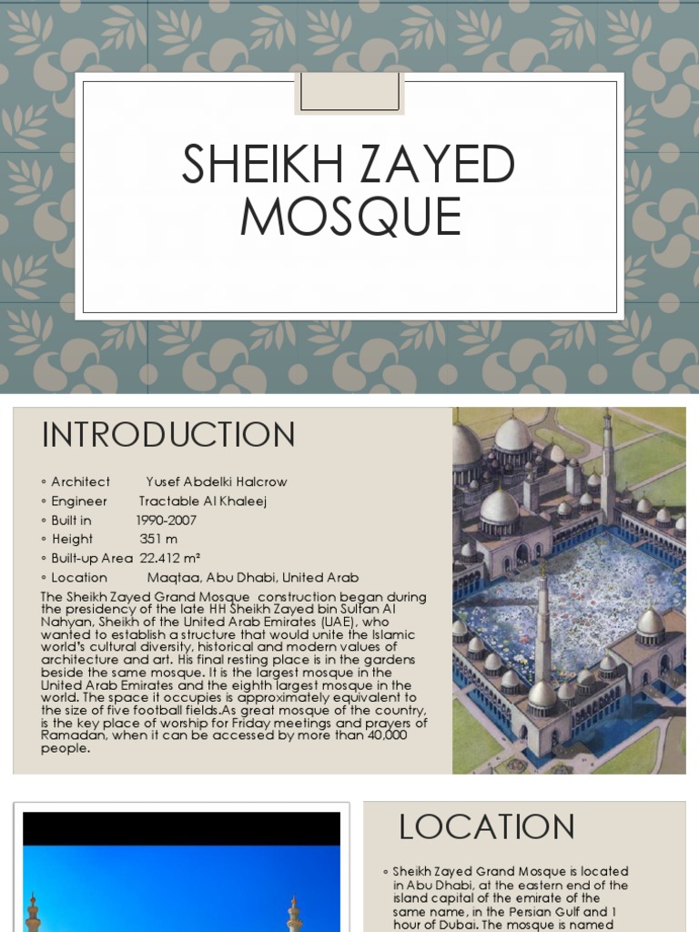 Sheikh Zayed Mosque | PDF | United Arab Emirates | Mosque