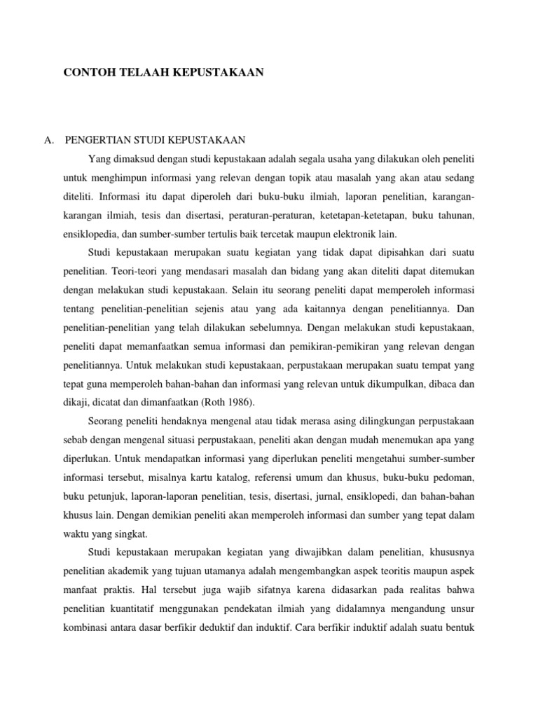 Contoh Telaah Kepustakaan | PDF