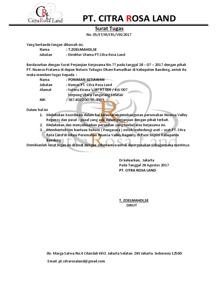 Surat Tugas & Kop Surat | PDF