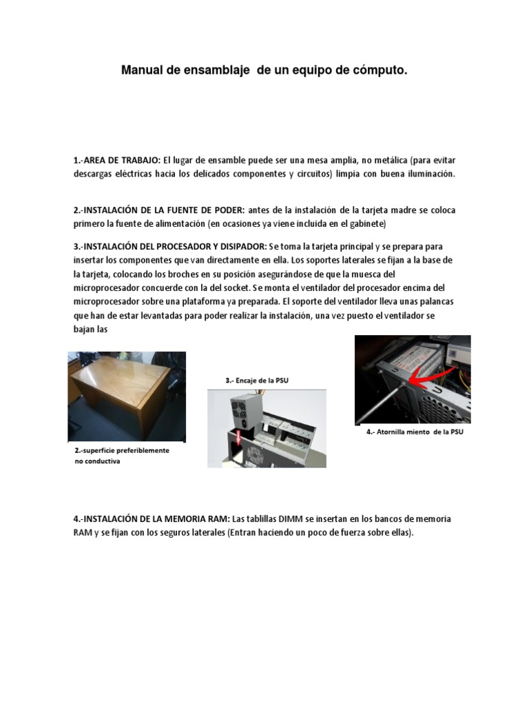 Manual de Ensamblaje | PDF | Microprocesador | Electrónica digital