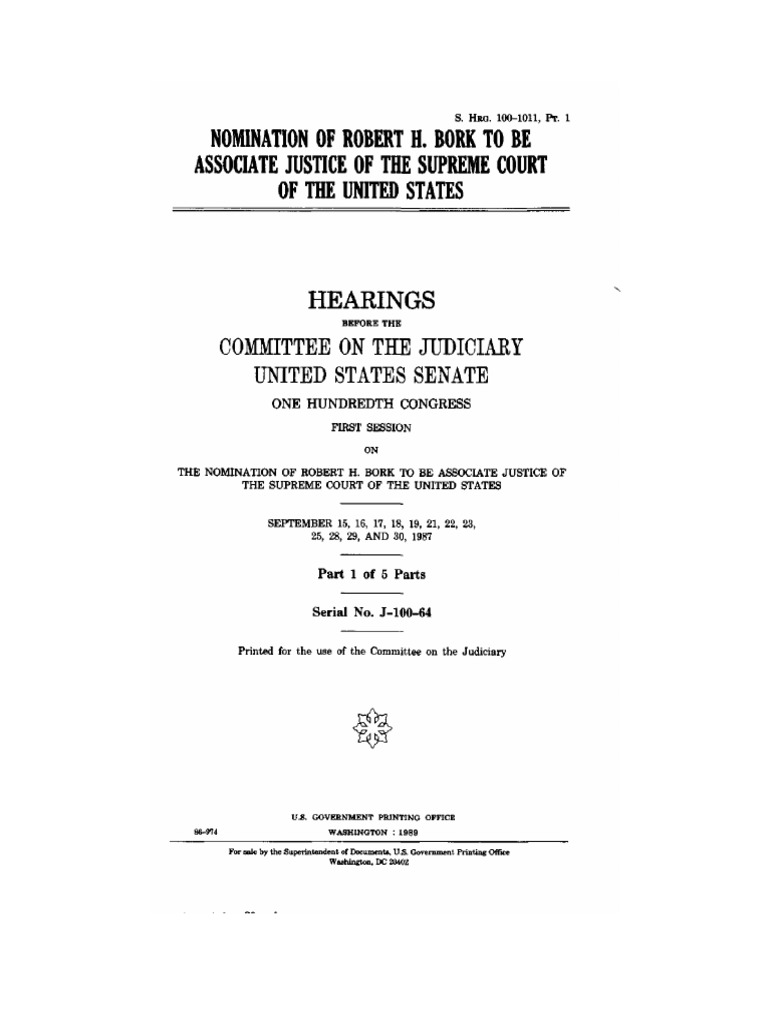 Bork Judge | PDF | Supreme Court Of The United States | Prosecutor
