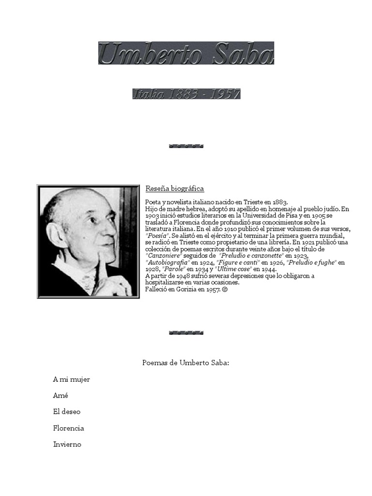 Umberto Saba | PDF