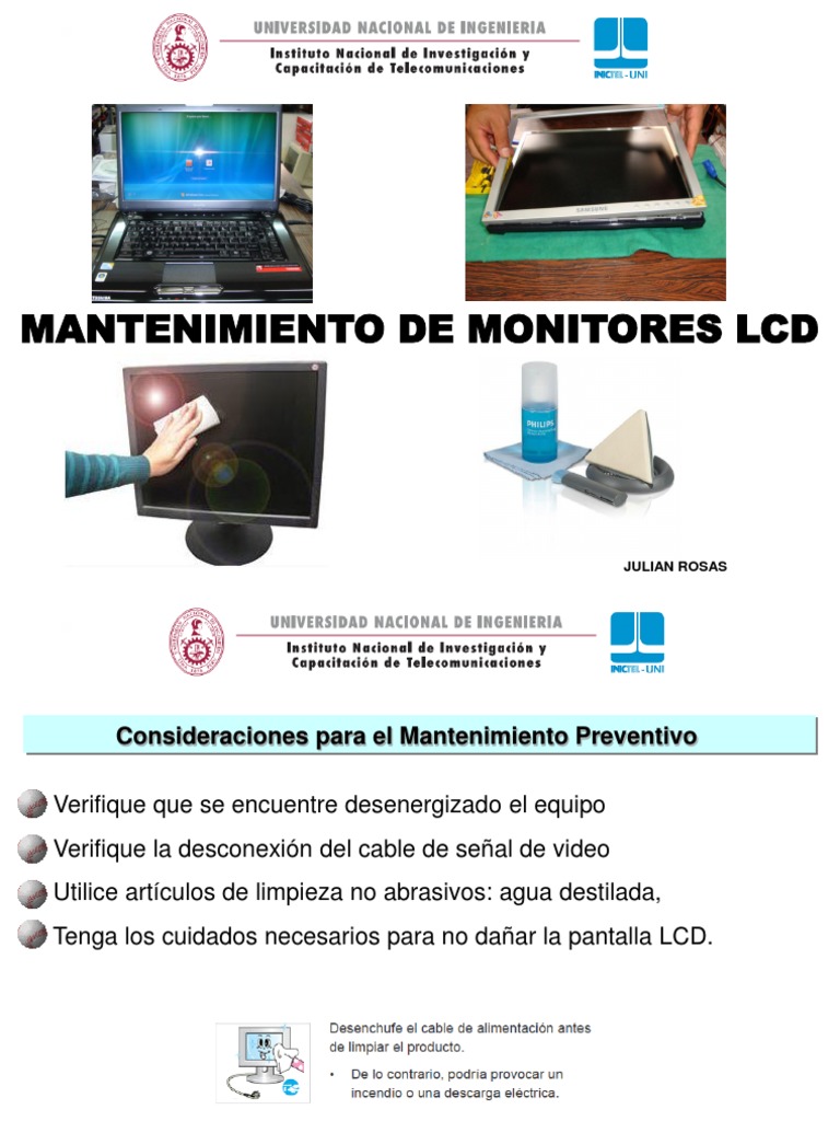 Mantenimiento de Monitores LCD | PDF | Pantalla de cristal líquido ...
