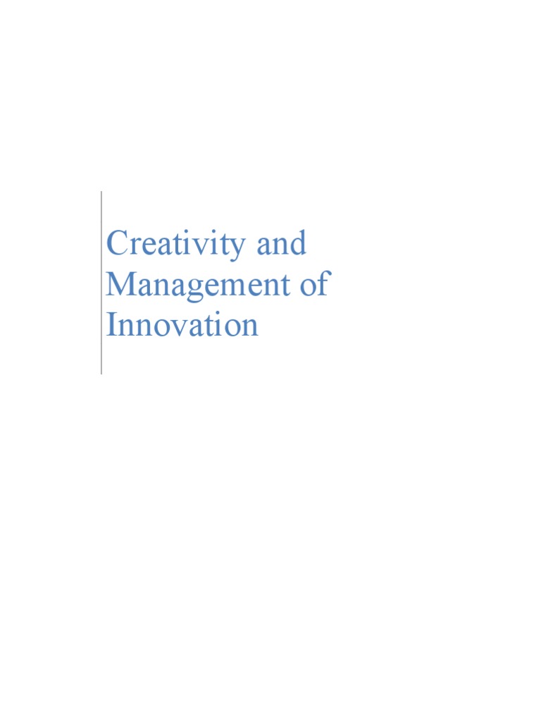 6.creativity and Innovation Management | PDF | Creativity | Innovation