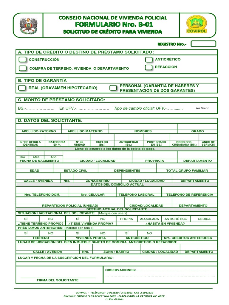 Formulario B 1 | PDF