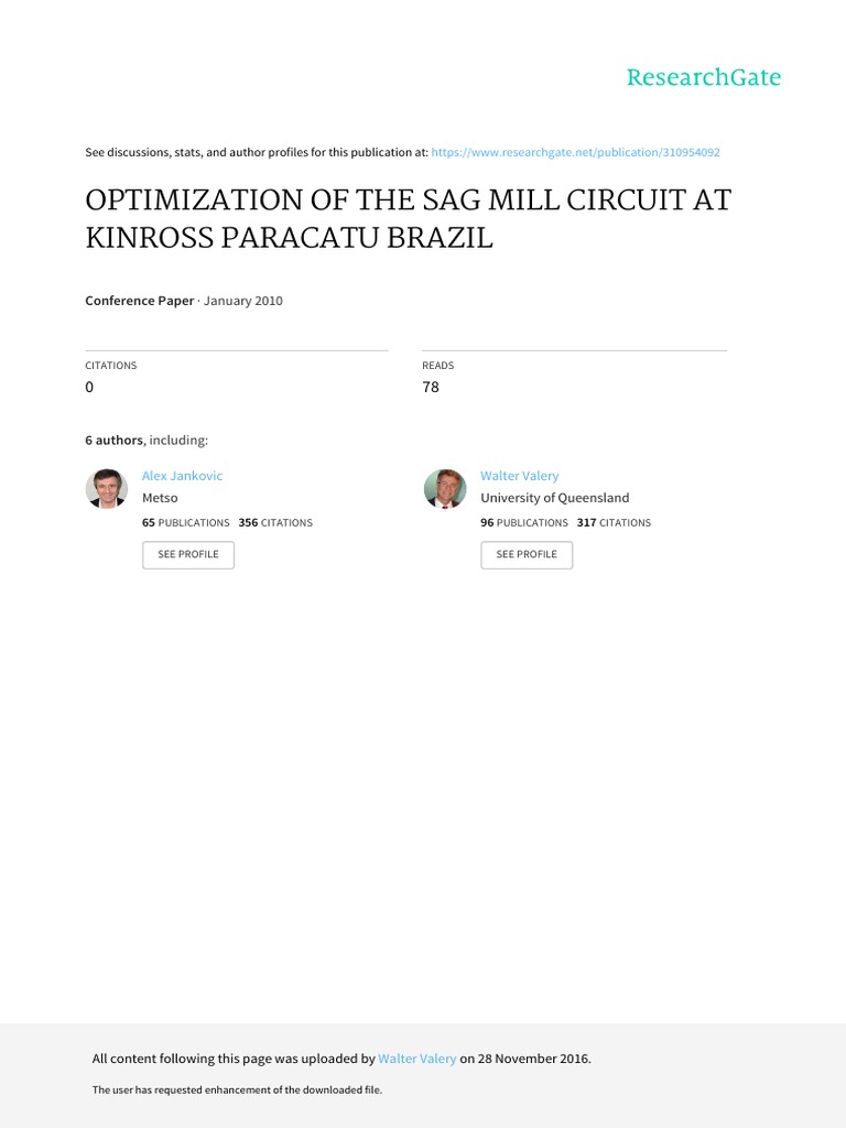 2010-1 - Optimization of The SAG Mill Circuit at Kinross Paracatu ...