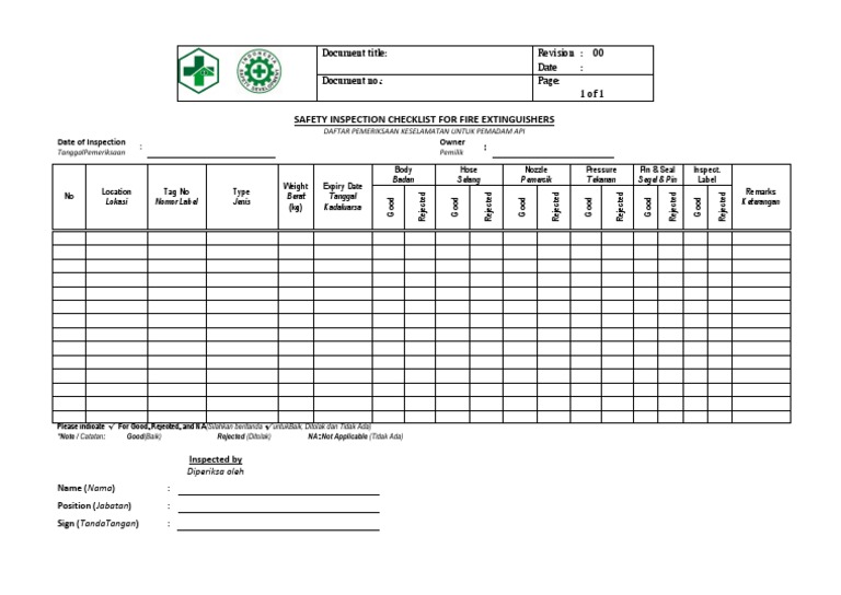 9 Inspeksi APAR | PDF