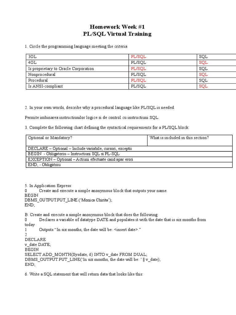 Homework Week 1 Plsql Virtual Training Plsql Sql Plsql Sql Plsql 9570