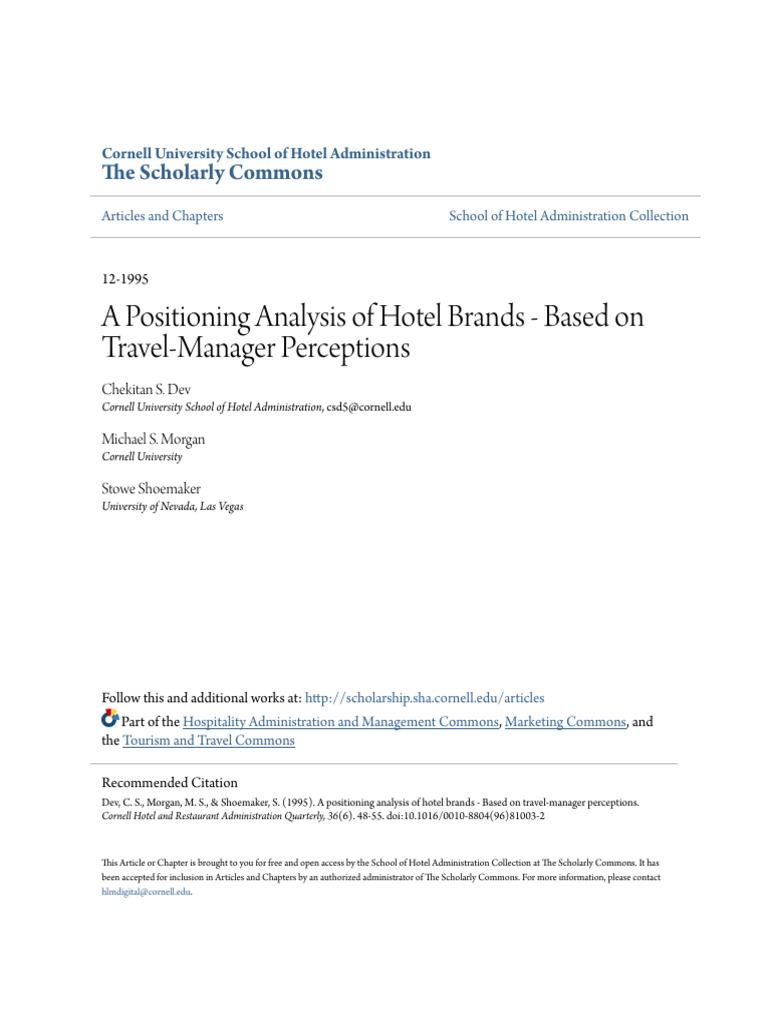 A Positioning Analysis of Hotel Brands - Based On Travel-Manager | PDF ...