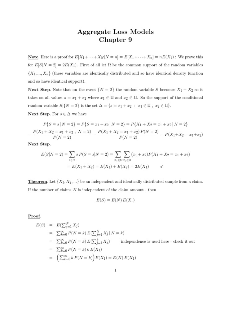 Aggregate Loss Models | PDF | Probability Distribution | Poisson ...