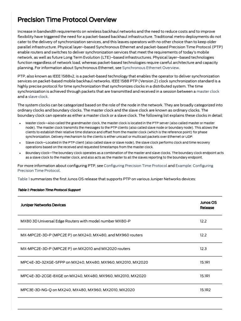 Precision Time Protocol (PTP) Explained | PDF | Networking Standards | Computer Network
