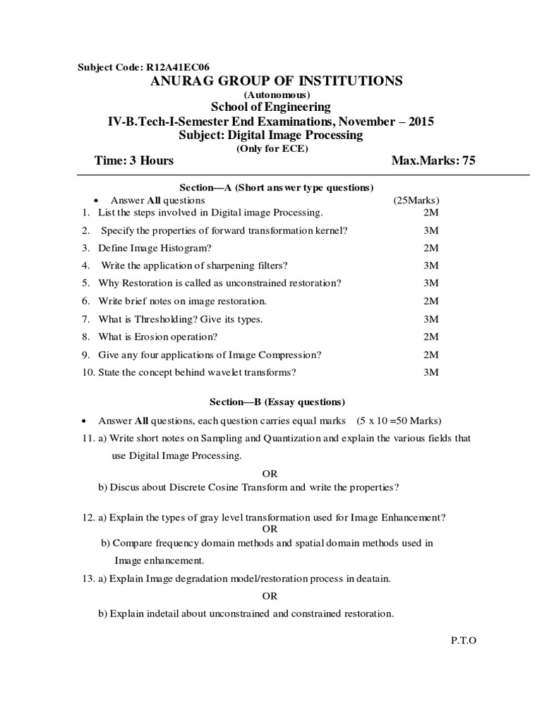 Digital Image Processing | PDF | Wavelet | Data Compression