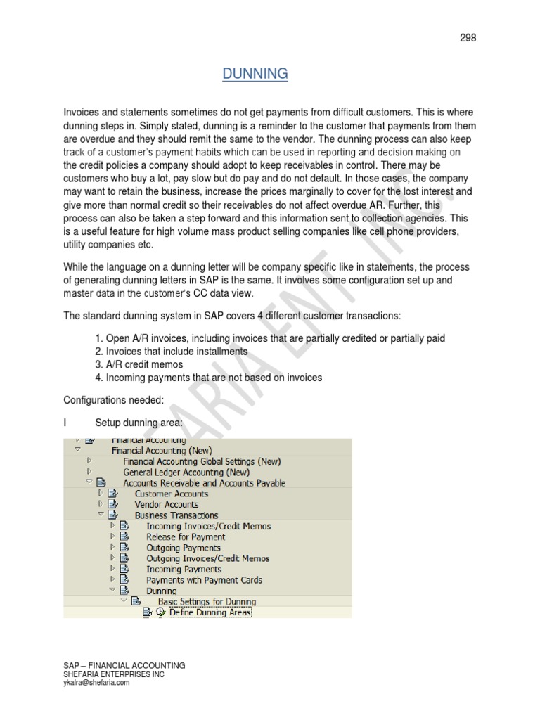 Dunning: SAP - Financial Accounting | PDF | Invoice | Financial Transaction