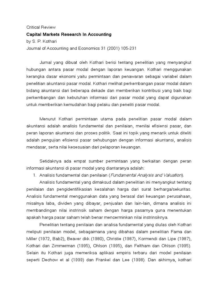 Kothari Review 1 | PDF