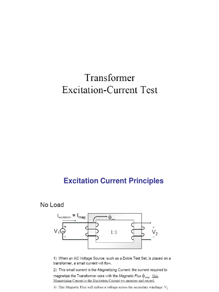Transformer Excitation Current Testing | PDF | Teaching Methods ...