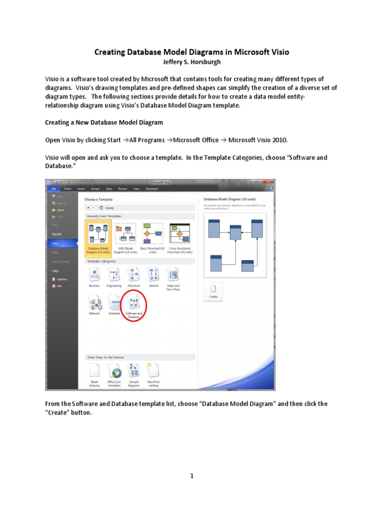 Creating Database Model Diagrams in Microsoft Visio | PDF | Data | Data ...