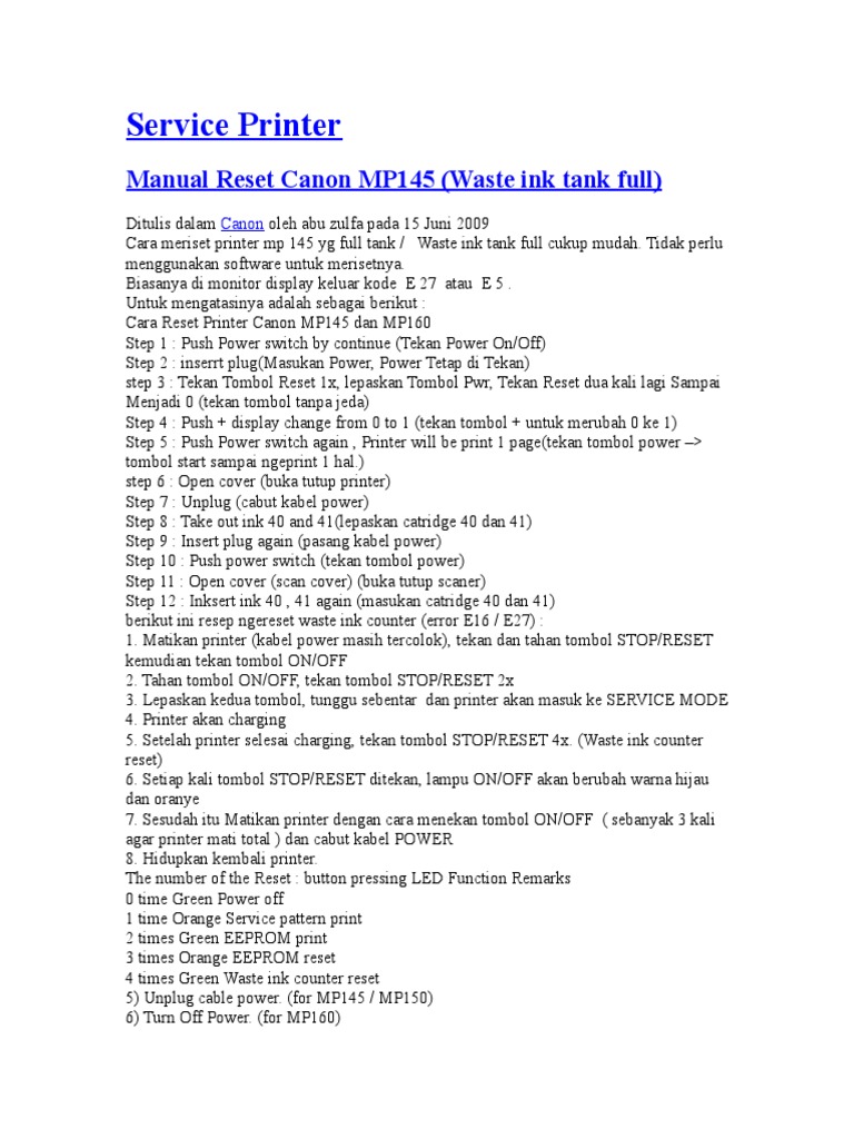 Service Printer | PDF | Printer (Computing) | Media Technology