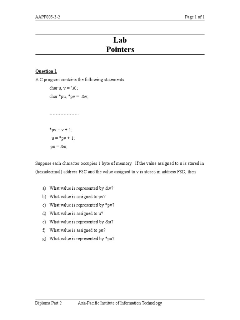 Lab Pointers: AAPP005-3-2 Page 1 of 1 | PDF