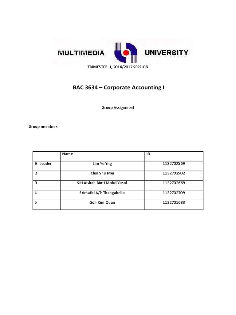 Complete Assignemnt | Goodwill (Accounting) | Income Statement