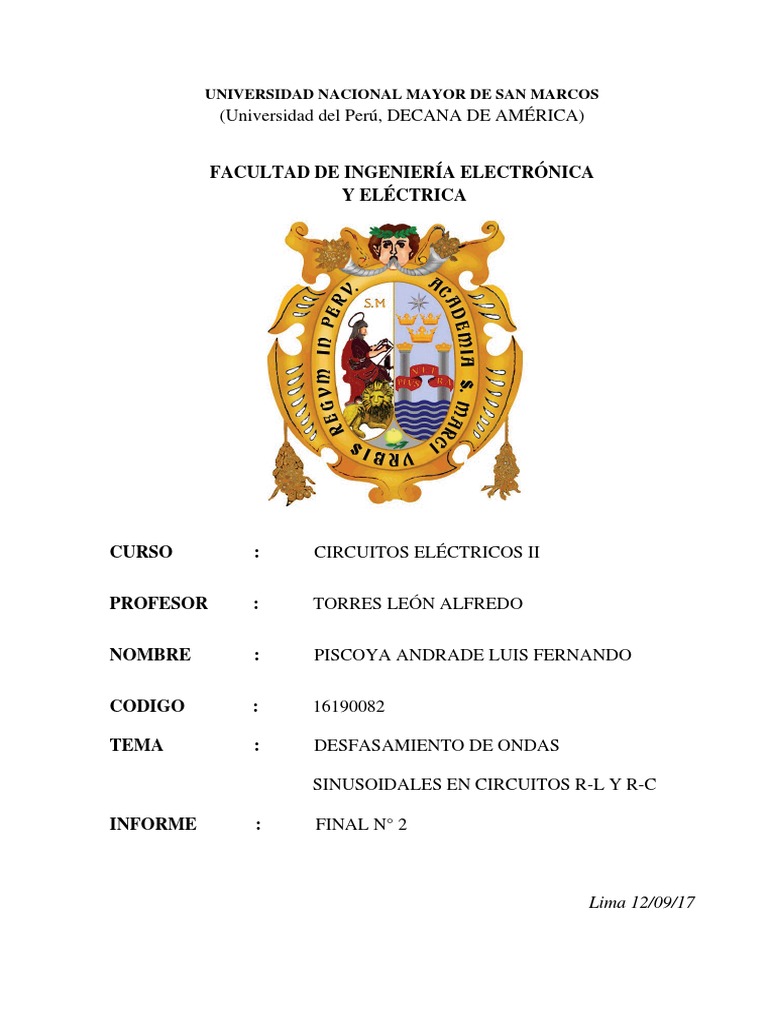 Desfasamiento de Ondas Sinusoidales en Circuitos R L y R C Experiencia ...