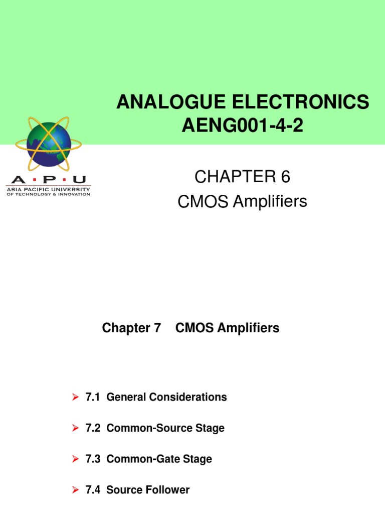 Chapter 7 - CMOS Amplifiers | PDF | Cmos | Mosfet