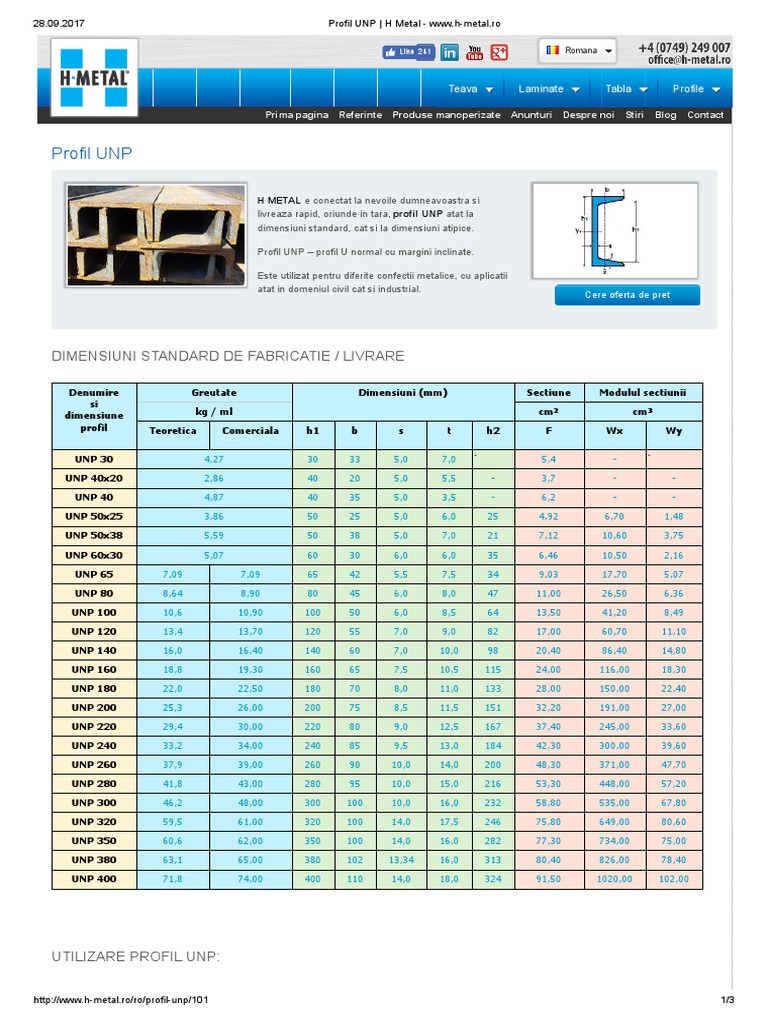 Profil UNP - H Metal - Www.h-Metal | PDF