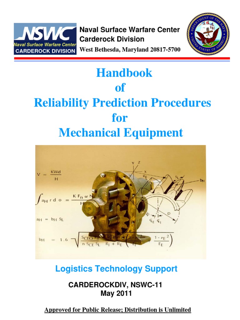 Handbook of Reliability Prediction Procedures For Mechanical Equipment ...