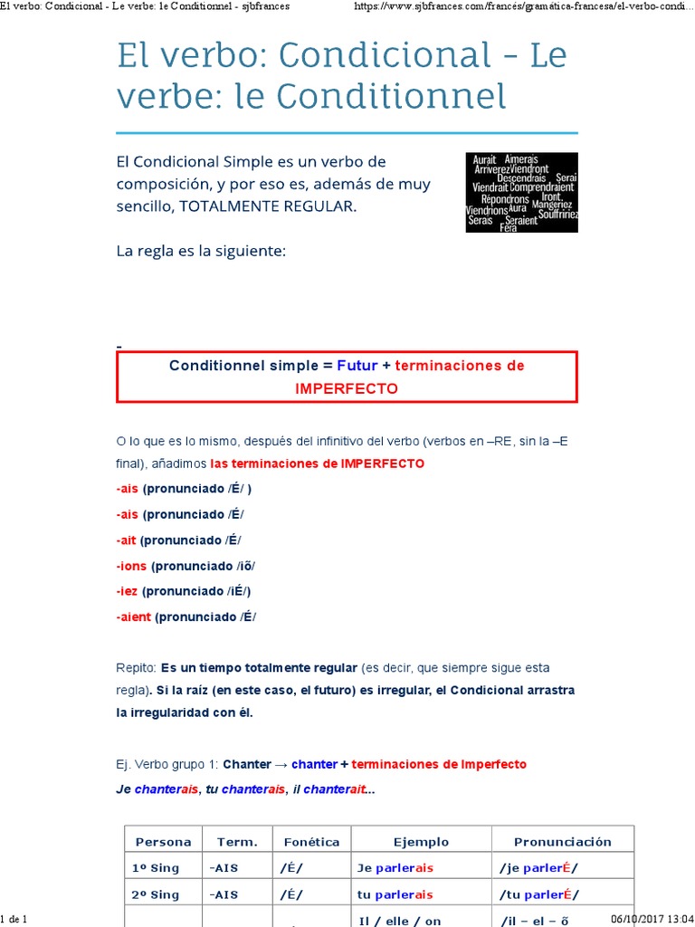 Condicional Simple en Francés | PDF