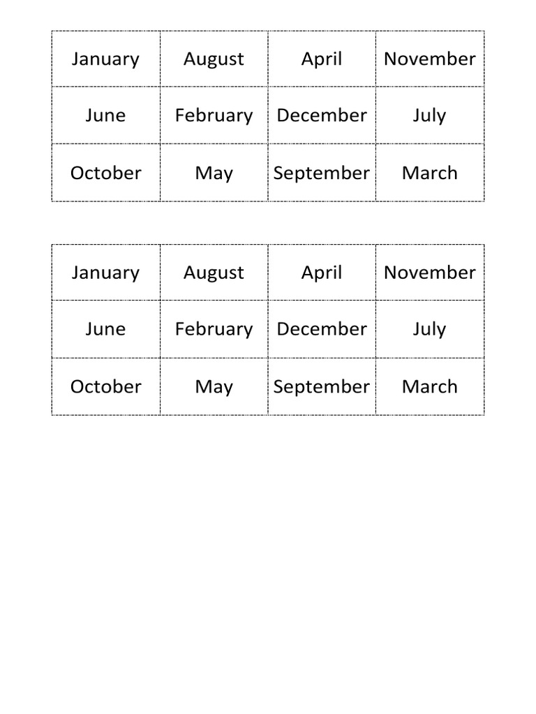 Months - Cut Out & Paste | PDF