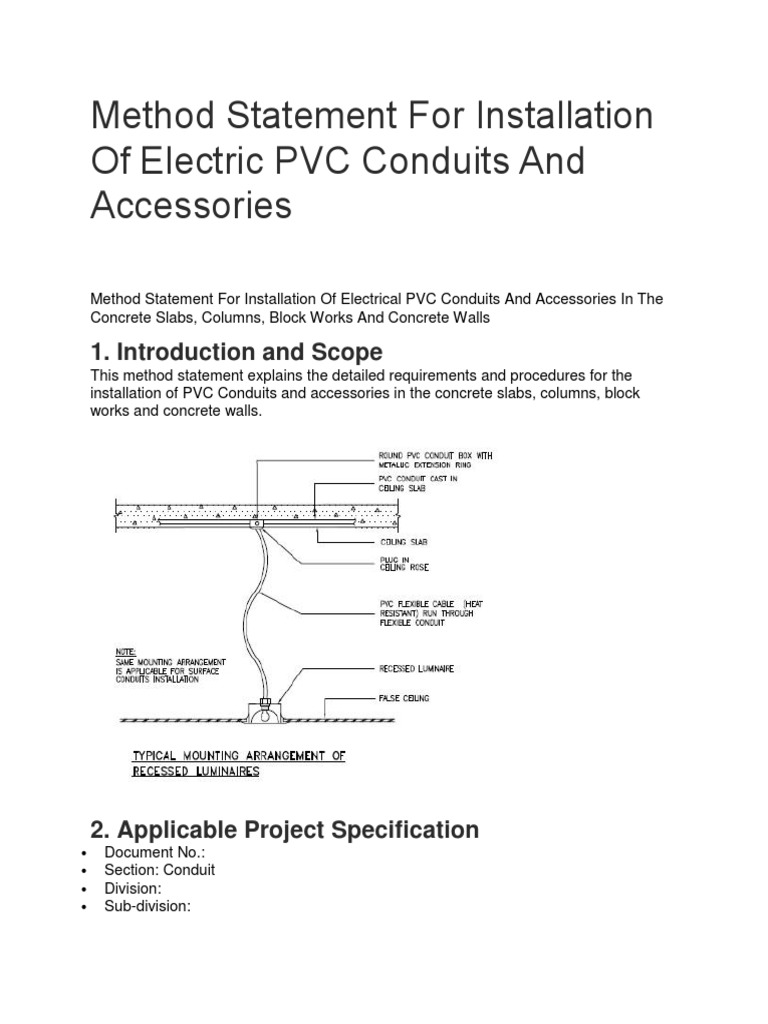 Installing PVC Conduits in Concrete | PDF | Specification (Technical ...